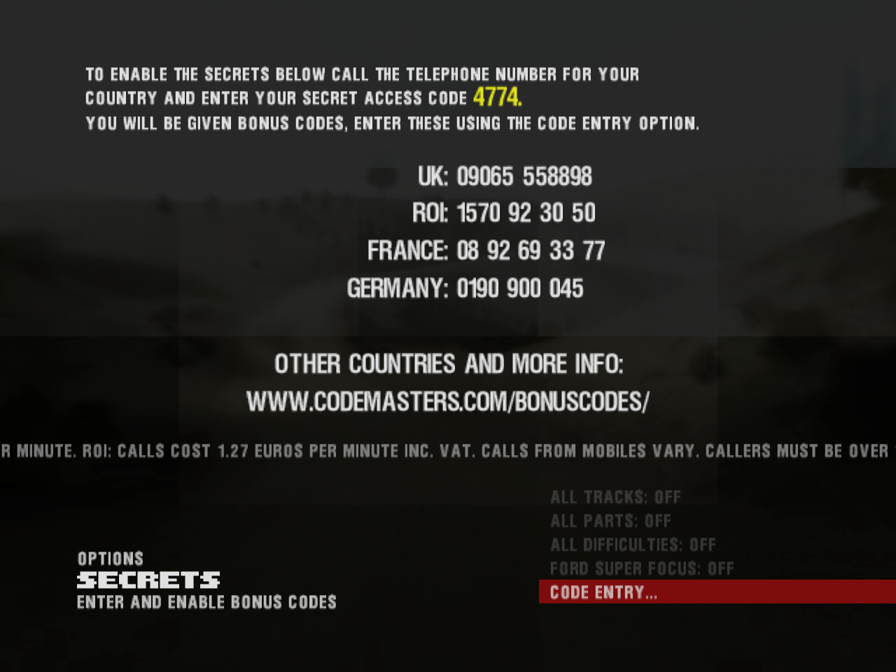 CMR3 HD UI Screenshots